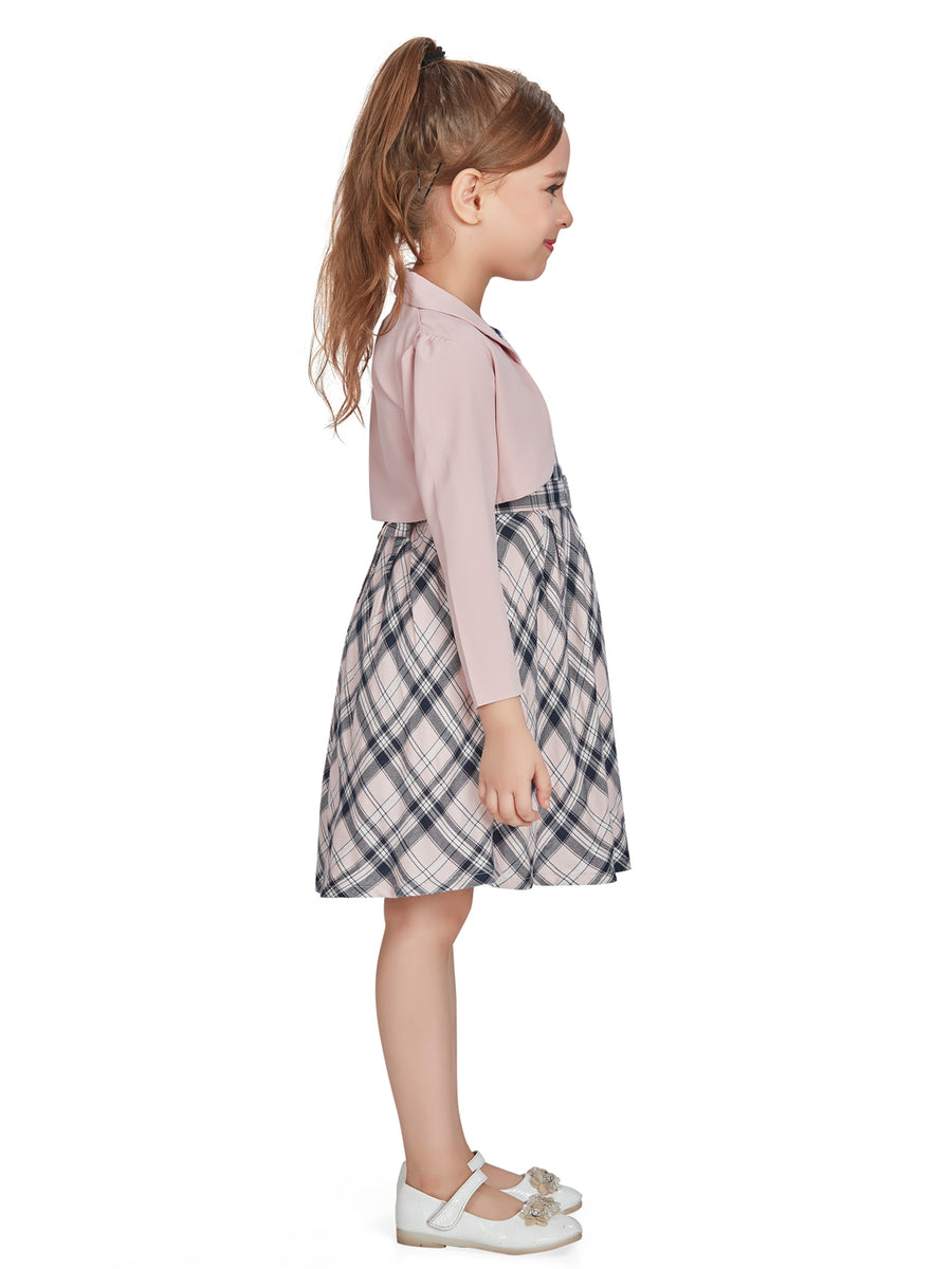 Girls Checkered Dress with Jacket 18527 | Peppermint