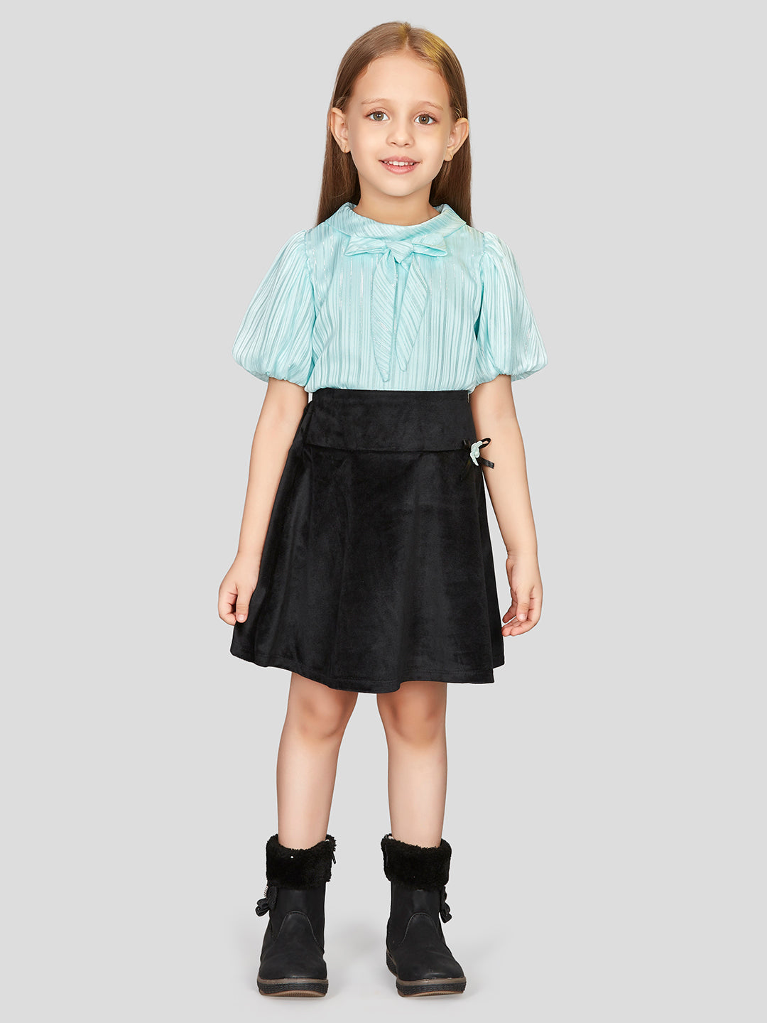 Buy Girls Striped Top with Skirt | Peppermint