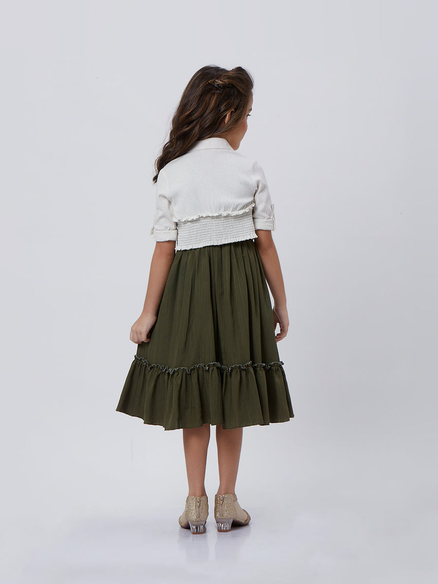Girls Embroidered Dress with Jacket 18621 | Peppermint