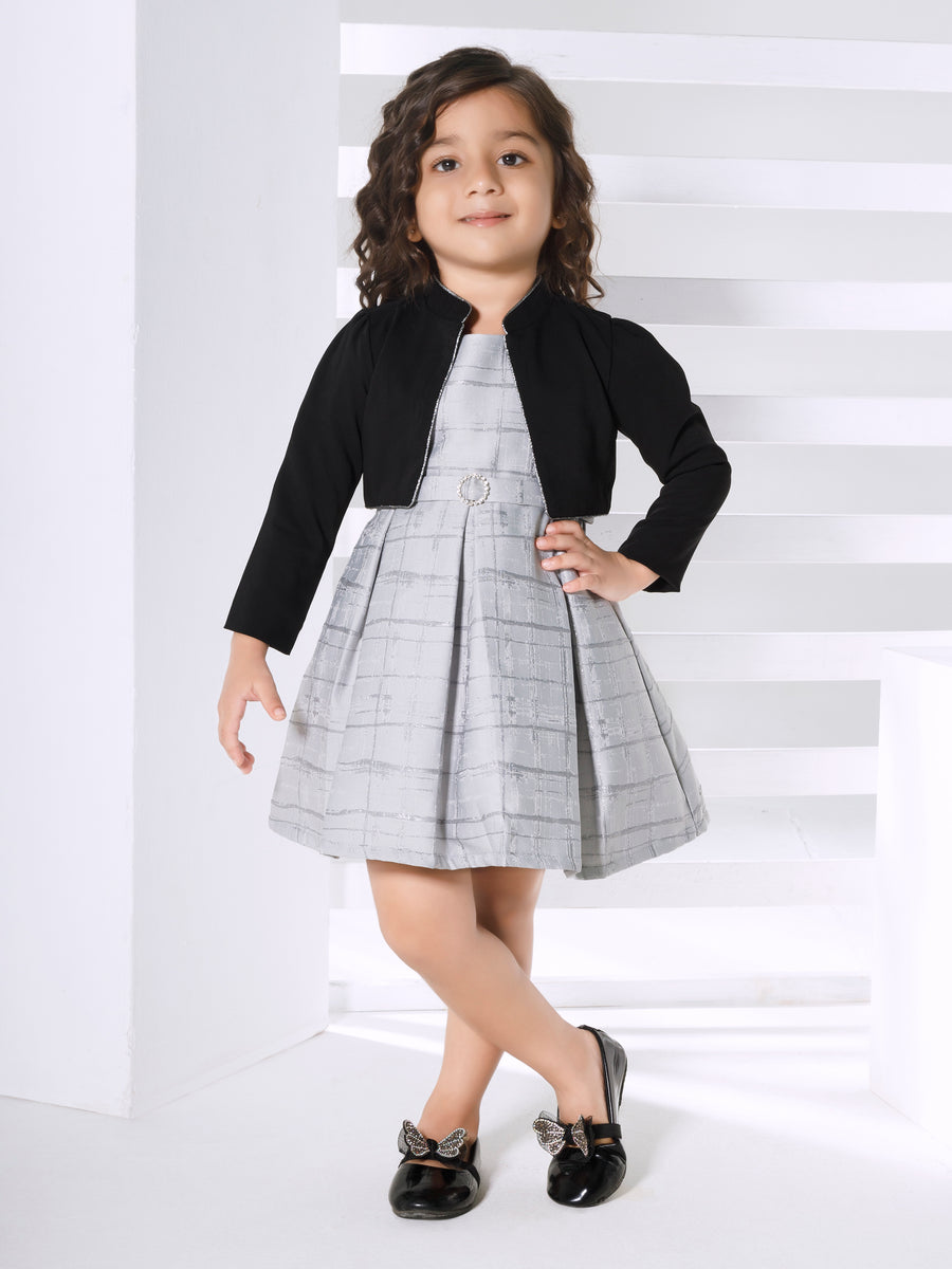 Girls Checkered Dress with Jacket 18377 | Peppermint