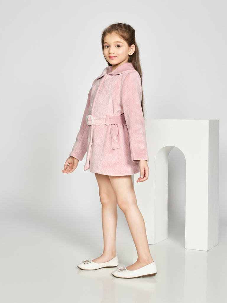 Girls Textured Coat with Belt 19828 – Peppermint