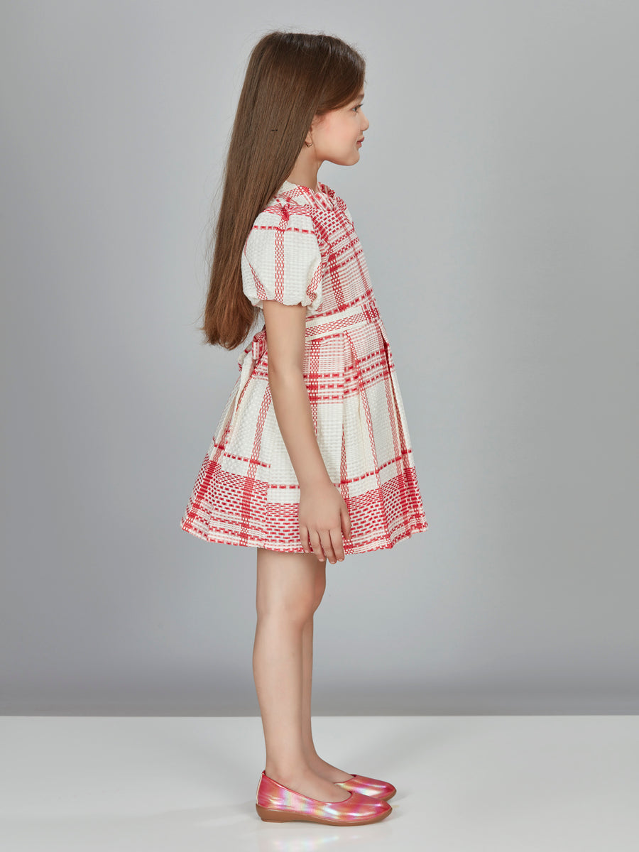 Buy Girls Checkered Dress with Belt | Peppermint