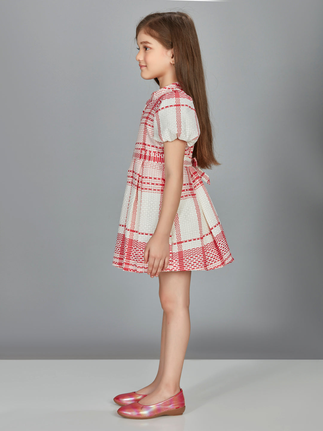 Girls Checkered Dress with Belt 18891 | Peppermint