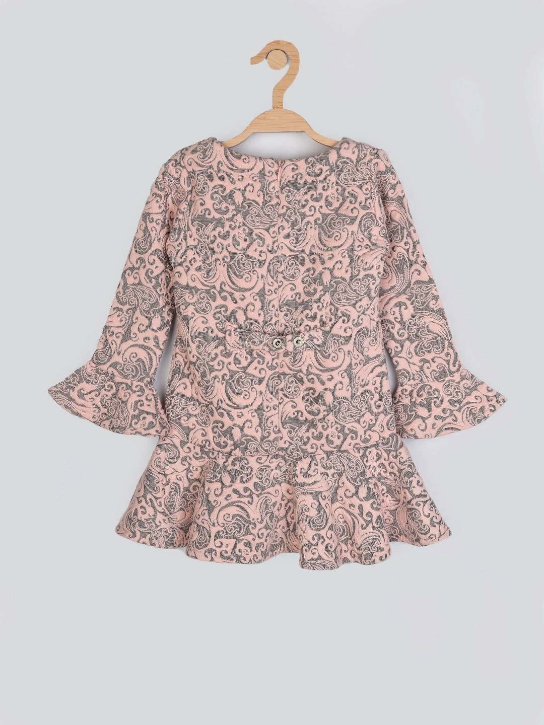 Girls Peach Textured Dress 12594 | Peppermint