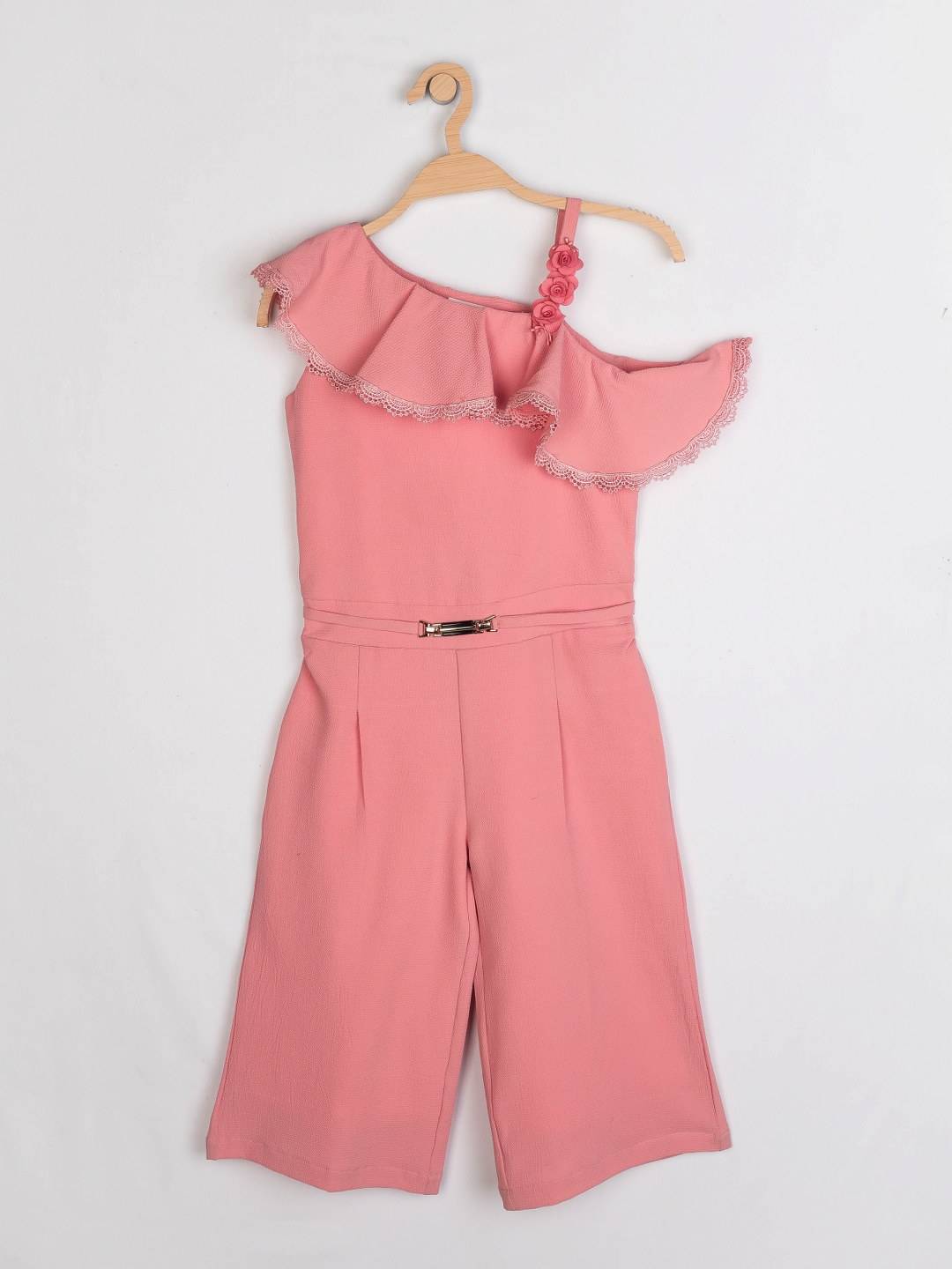 Girls Off White Textured Jumpsuit 12418 | Peppermint