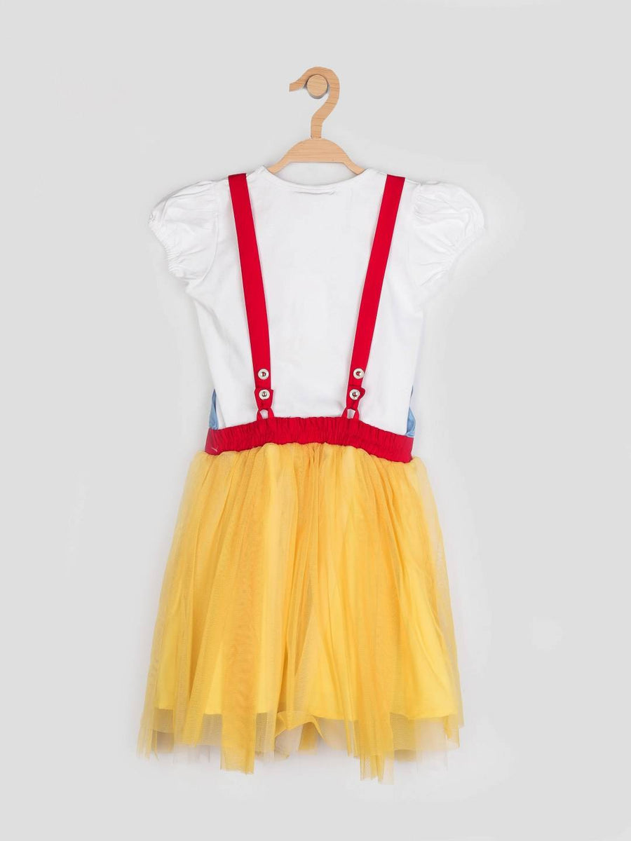 Girls Yellow Gold Regular Dungaree Top Set 12756 | Peppermint