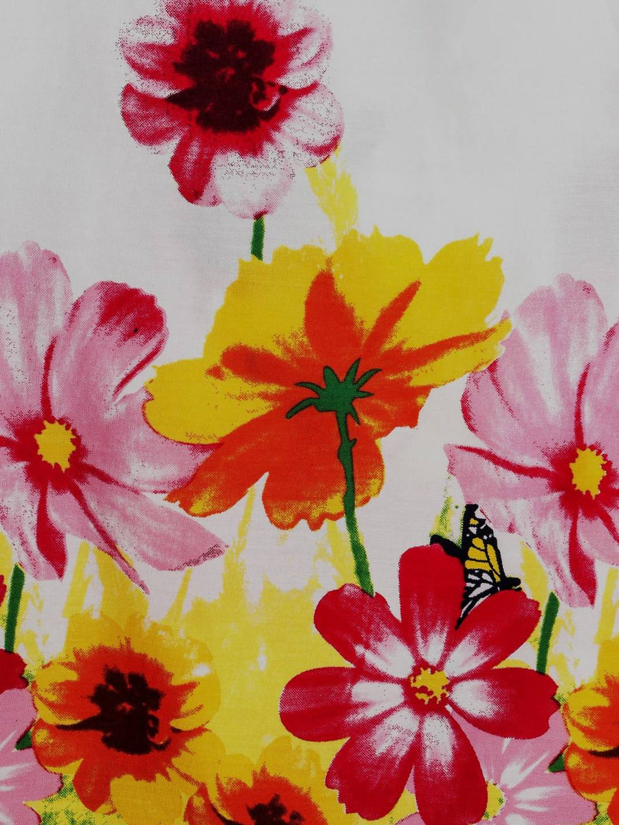 Girls White Printed Dress 12762 | Peppermint