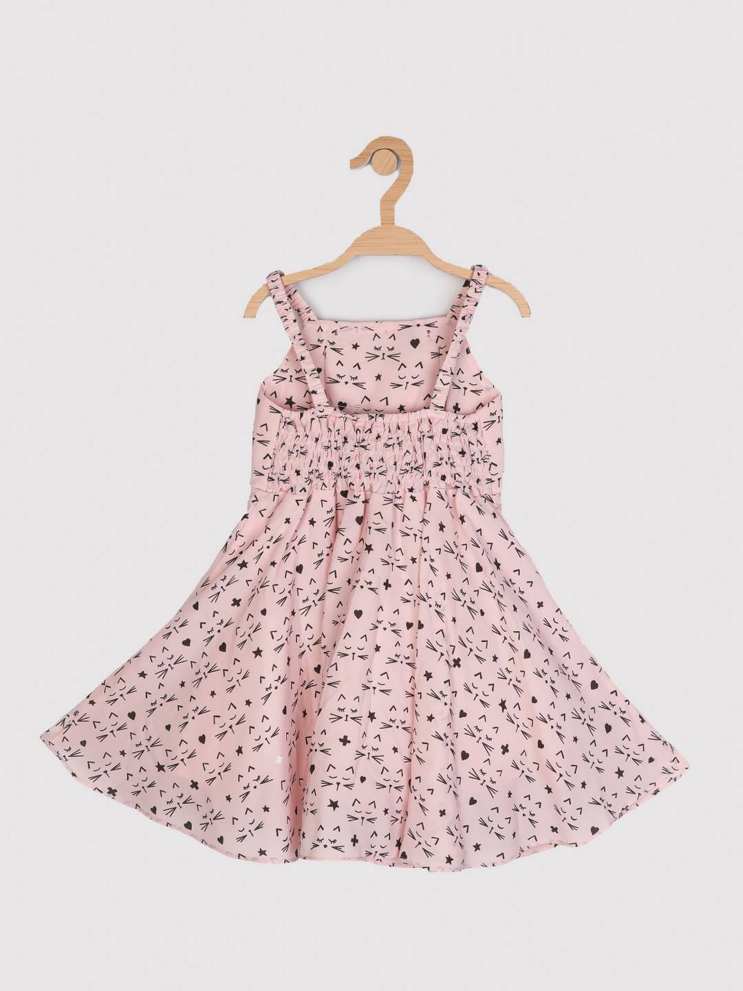 Girls Peach Printed Dress 12245 | Peppermint